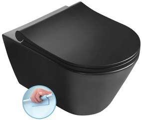 Sapho, AVVA závěsná WC mísa, Rimless, 35,5x53 cm, černý matný