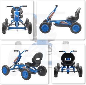 AIYAPLAY šlapací Go-Kart s PP koly, ocelový rám, nosnost 30 kg, pro děti 2-5 let, modrý