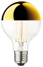 Zrcadlová lampa LED Globe 80, zlatá, E27, 3,5 W, 2 700 K
