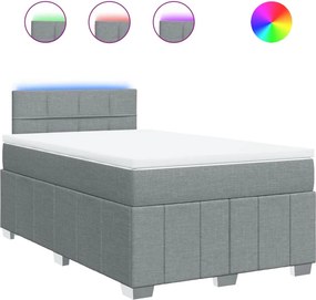 Box spring postel s matrací světle šedá 120x190 cm textil 3289307