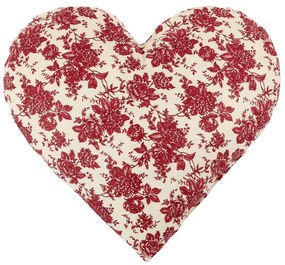 Bellatex Tvarovaný polštářek Srdce Květ bordó, 42 x 40 cm