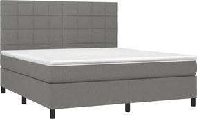 Box spring postel s matrací tmavě šedá 180x200 cm textil 3141794
