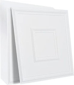 Stropní dlaždice 12-balení 24 × 24 V PVC Snadná instalace Bílá geometrická