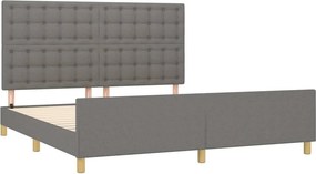 Rám postele bez matrace tmavě šedý 160 x 200 cm textil 3125390