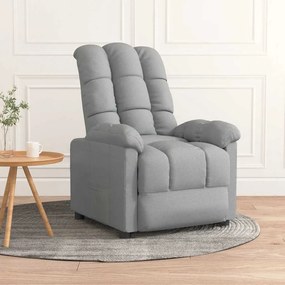 Polohovací křeslo světle šedé textil 289796