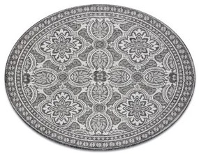 Kulatý koberec SISAL LOFT 21193 slonová kost / stříbrný / šedý Rozměr: průměr 160 cm