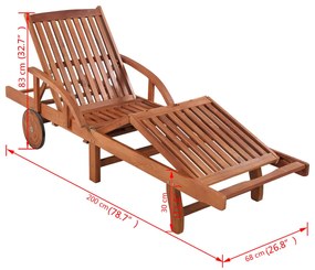vidaXL Marketos Opalovací lehátko s poduškou masivní akácie