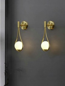 Toolight - skleněná nástěnná lampa E27 60W APP603-1W, zlatá, OSW-08996
