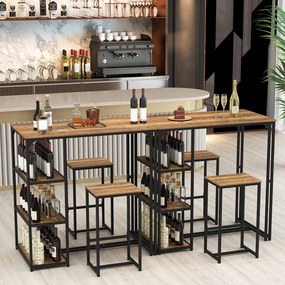 Costway 3 kusová barová stolní sada pro 2 osob, bistro stůl s 2 barovými