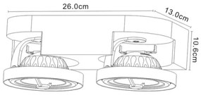 Lucide 22960/20/31 - LED Bodové svítidlo VERSUM AR111 2xG53/10W/230V bílá