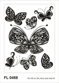 Samolepicí dekorace Černí motýli F 0459 - 65 x 85 cm