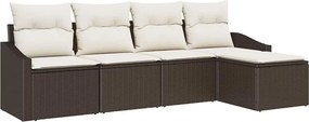 Set pohovek 5 ks Hnědá polyratan 3346678