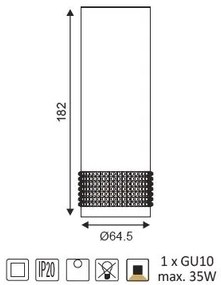 ACA DECOR Stropní svítidlo MEGATRON2 max. 35W/GU10/230V/IP20