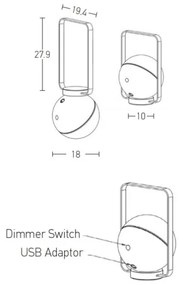 Zambelis E233 - LED Stmívatelná venkovní lampa LED/1,5W/3,7V 2600 mAh IP44 černá