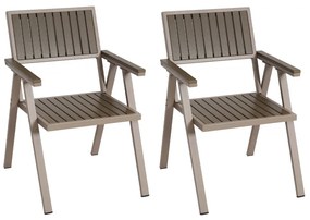 Zahradní židle 2 ks Krémová / šedá