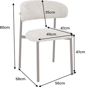 Designová jídelní židle Harding taupe béžová / hnědá