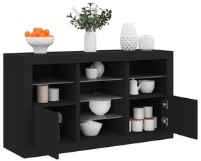 Příborník s LED osvětlením černý 123 x 37 x 67 cm 3209080