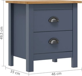 Noční stolek Hill šedý 46 x 35 x 49,5 cm masivní borové dřevo 288905