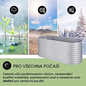 Blumfeldt High Grow vyvýšený záhon 2,0 m se zinkovo-hliníkovým stříbrným povrchem