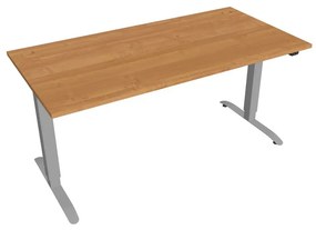 Elektr. nastavitelný stůl 160x80 - HOBIS MOTION  MS 2 1600 Dekor stolové desky: olše, Barva kovové podnože: stříbrná