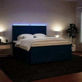 Box spring postel s matrací modrá 200 x 200 cm samet 3294728