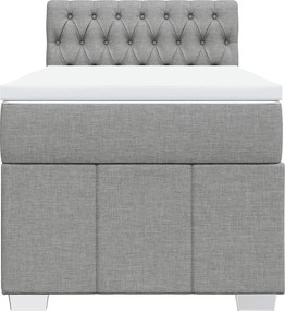 Box spring postel s matrací světle šedá 90x200 cm textil 3289258