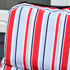 Outsunny lehátko sada 2 lehátek s polštářem skládací nastavitelné opěradlo ocel+polyester červená 60 x 75 x 65-102 cm| Aosom