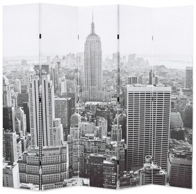 Skládací paraván 200 x 170 cm New York by Day černobílý 245859
