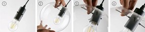 Toolight Závěsné skleněné stropní svítidlo Lassi Black 20 cm