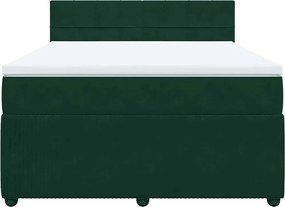Box spring postel s matrací tmavě zelená 140x200 cm samet 3290061