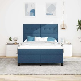 Postel s boxspringem s čelo Modrá 140 x 190 cm textil 3339391