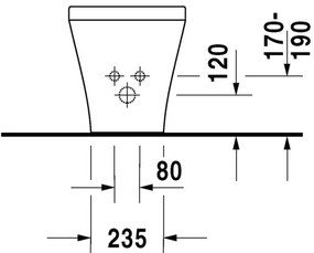 Duravit DuraStyle - Stojící bidet, 1 otvor pro armaturu propíchnutý, 37x57 cm, bílý 2284100000