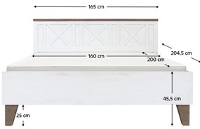 Kondela Postel s roštem, 160x200, borovice canyon/dub sonoma trufel, TEINA