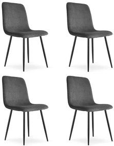 Set čtyř jídelních židlí RIFT šedé / černé nohy (4 ks)