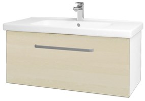 Dřevojas Koupelnová skříň BIG INN SZZ 100 Varianta: N01 Bílá lesk / Úchytka T01 / D02 Bříza