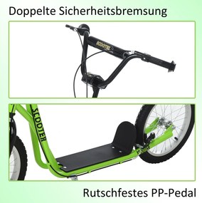 HOMCOM Dětská koloběžka, odrážedlo, městská koloběžka, s pneumatikami, ruční brzda, dětská koloběžka, od 5 let