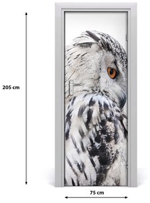 Samolepící fototapeta na dveře Bílá sova 75x205 cm