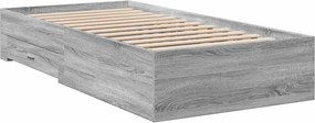 Rám postele se zásuvkami šedý sonoma 90x190 cm kompozitní dřevo 3280438