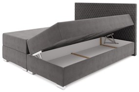 Kontinentální postel 140 cm Harlan Comfort (tmavě hnědá) (s roštem, matrací a úl. prostorem). 1055986