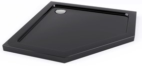 Rea - DIAMOND BLACK pětiúhelníkový sprchový kout 80 x 80 cm, černý matný, čiré sklo, REA-K6900