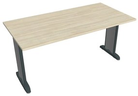 Stůl jednací rovný 160 cm - Hobis Flex FJ 1600 Dekor stolové desky: akát, Barva nohou: černá