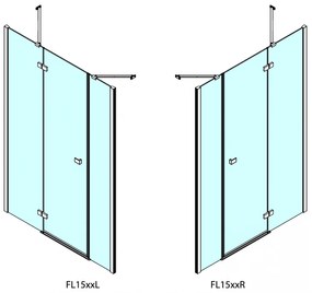 Polysan FORTIS sprchové dveře do niky trojdílné 1500mm, čiré sklo, pravé FL1515R