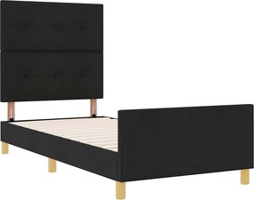 Rám postele s čelo Černá 90 x 200 cm textil 3344699