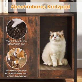 Costway Skříň pro kočky s nabíjecí stanicí na knihy 3 rovná škrabací podložka