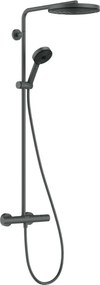 Hansgrohe Pulsify S Puro - Sprchový set s termostatem, průměr 26 cm, 3 proudy, kartáčovaný černý chrom 24236340
