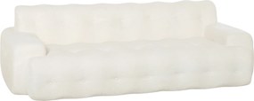 HOMCOM 3místná Chenille pohovka 211 cm, obývací pohovka, hluboké sedadlo, vakuově stlačená, bez montáže, krémová