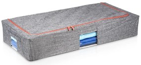 VILDE Látkový pevný box pro uskladnění textilu, šedý PILLOW 95 x 45 x 16 cm (68l)