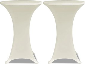 Návlek na koktejlový stůl Ø 80 cm krémový strečový 4 ks 279076
