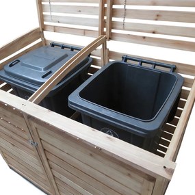 Dřevěný box na dva odpadkové koše, přírodní, BRUDO TYP 1