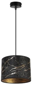 Závěsné svítidlo WERONA 3, 1x černé textilní stínítko se vzorem, (fi 20cm), G